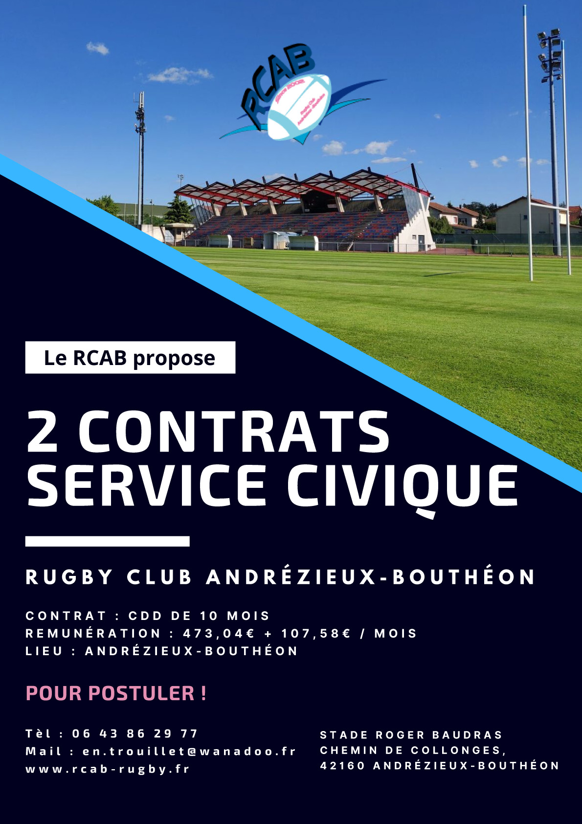 Service Civique RCAB - RCAB | Rugby Club Andrézieux Bouthéon